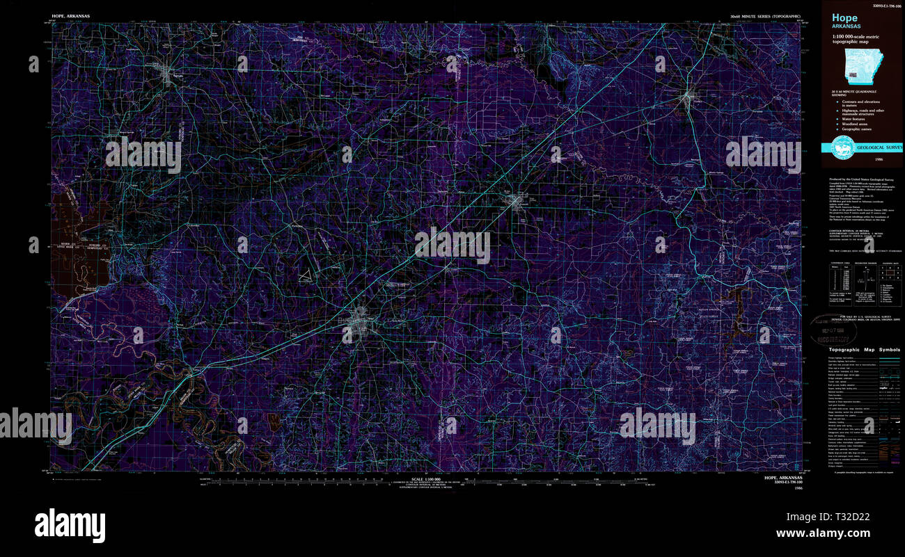 Hope arkansas map hi-res stock photography and images - Alamy
