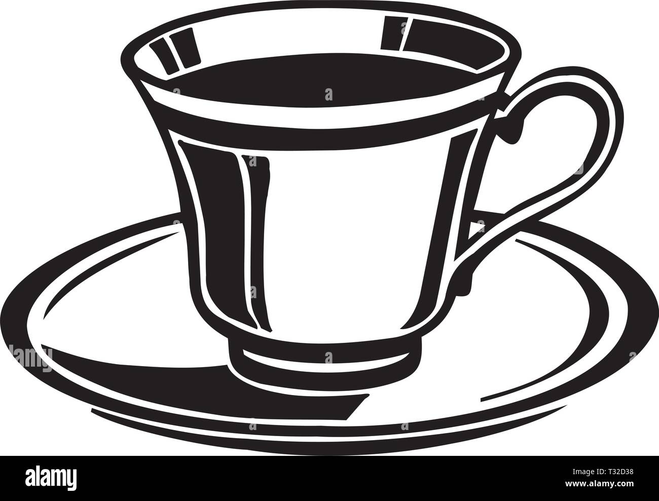 Cup and Saucer Illustration Stock Vector Image & Art - Alamy