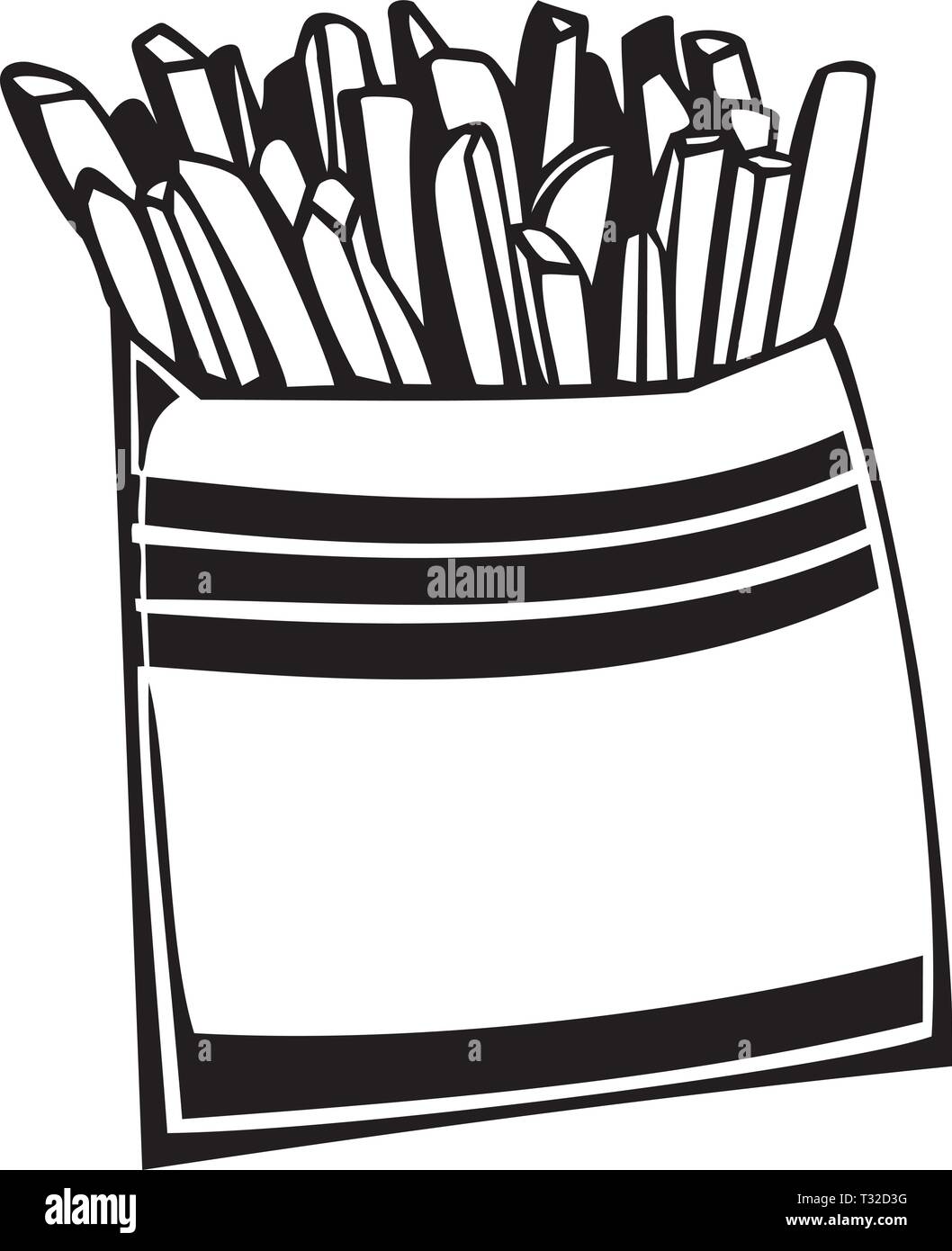 French Fried Potatoes Illustration Stock Vector Image & Art - Alamy