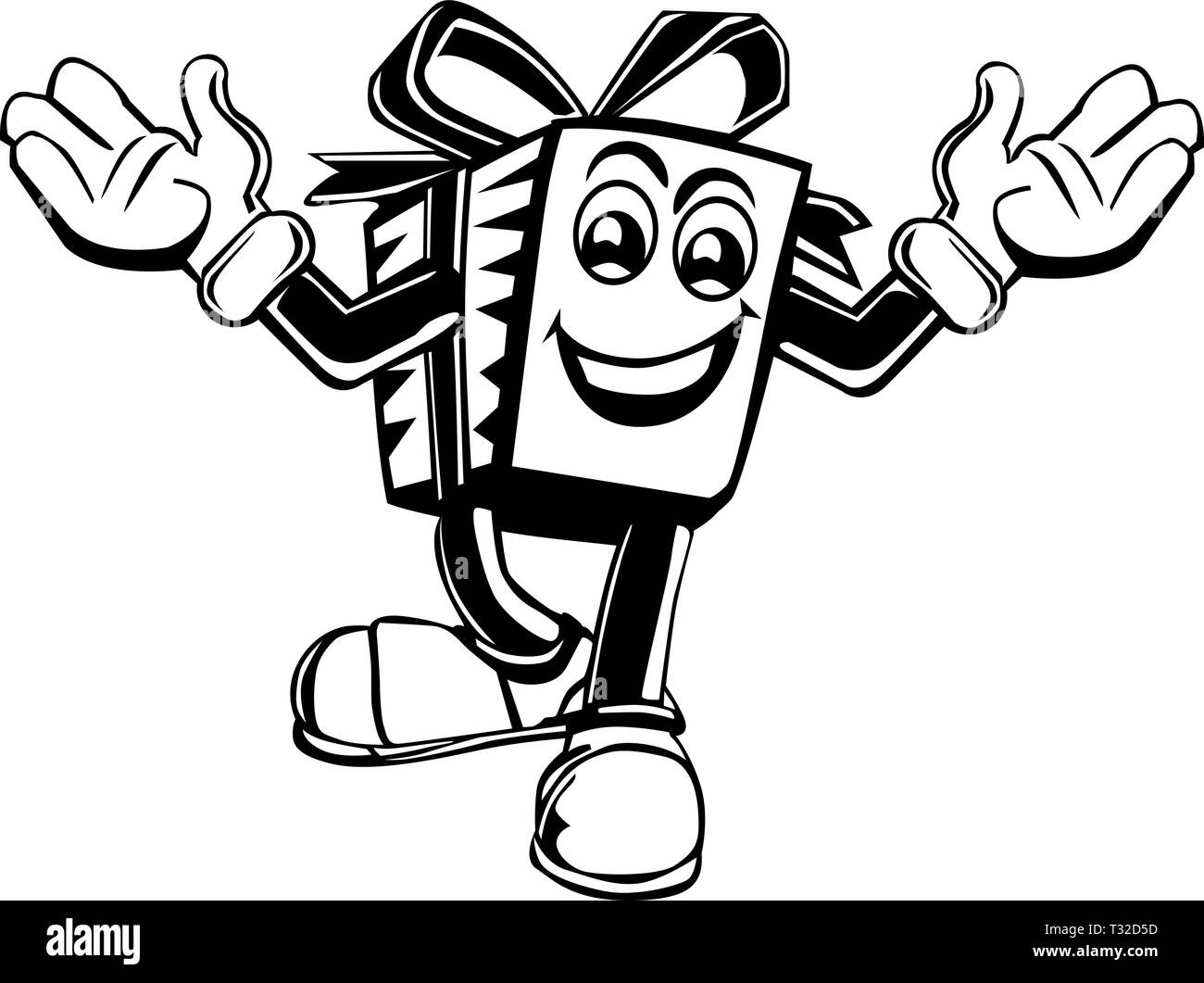 Cartoon gift Black and White Stock Photos & Images - Alamy