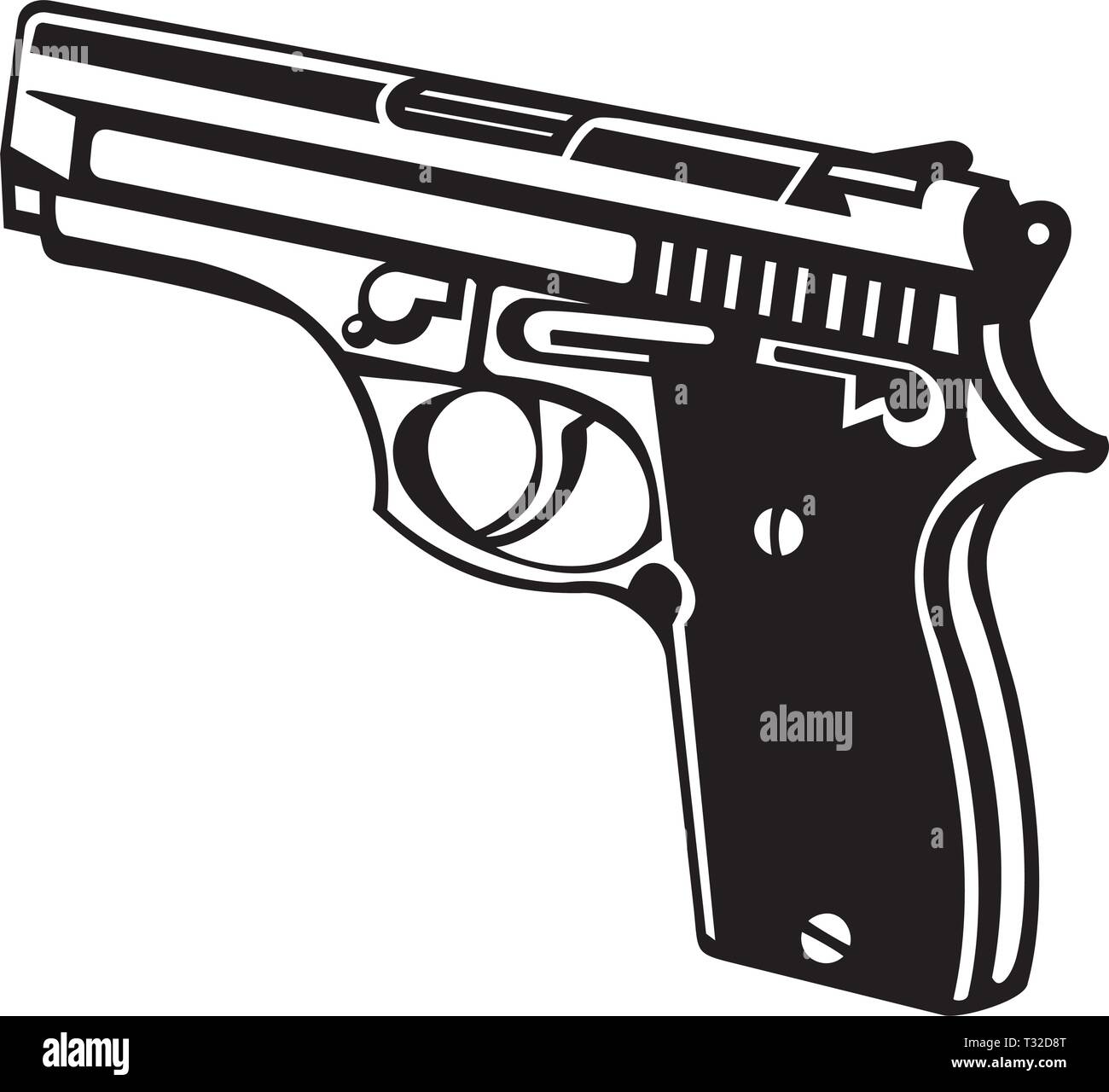 Hand Gun Illustration Stock Vector Image & Art - Alamy