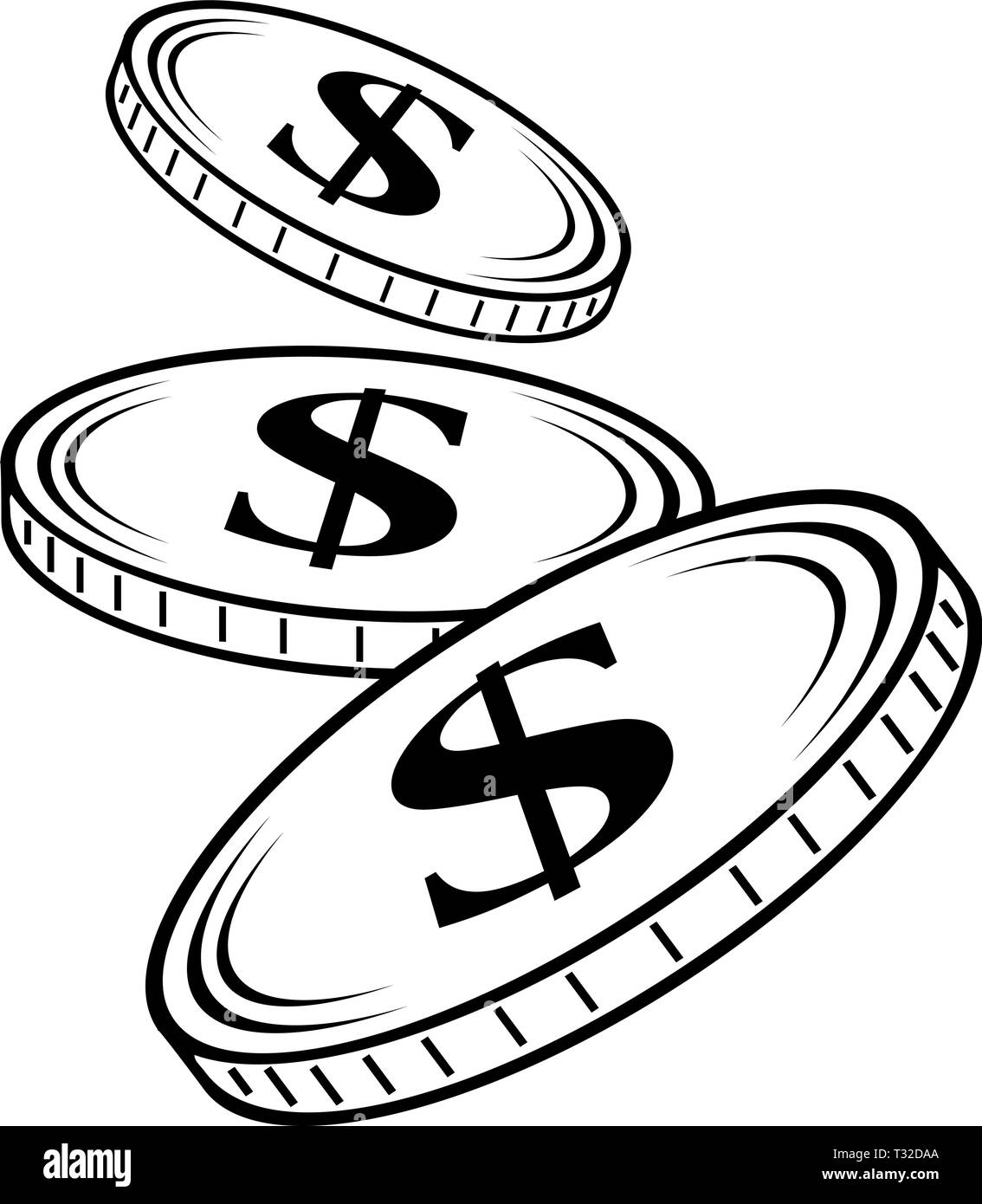 Coins Vector Illustration Stock Vector Image & Art - Alamy