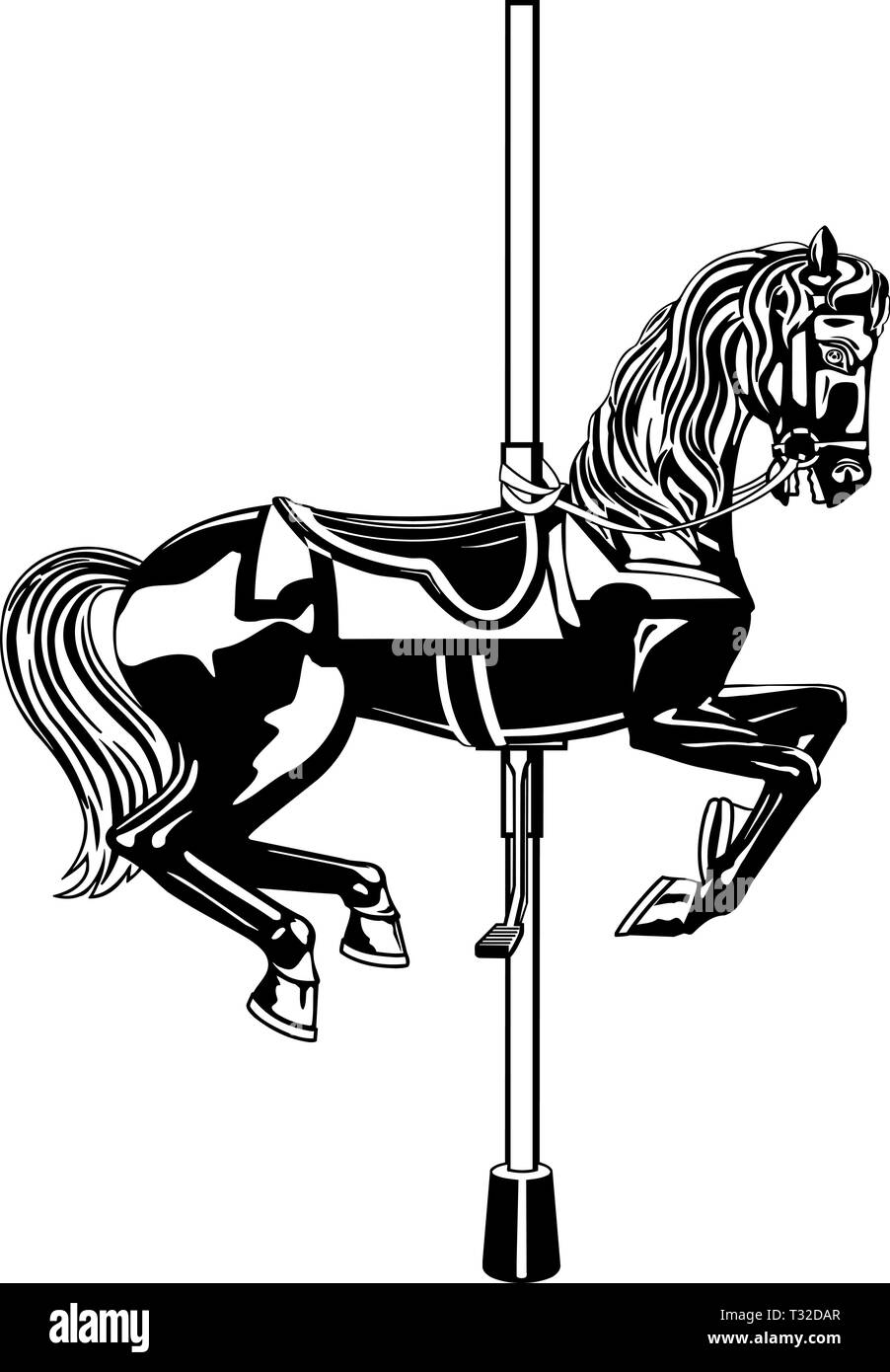 Carousel Horse Vector Illustration Stock Vector Image & Art - Alamy