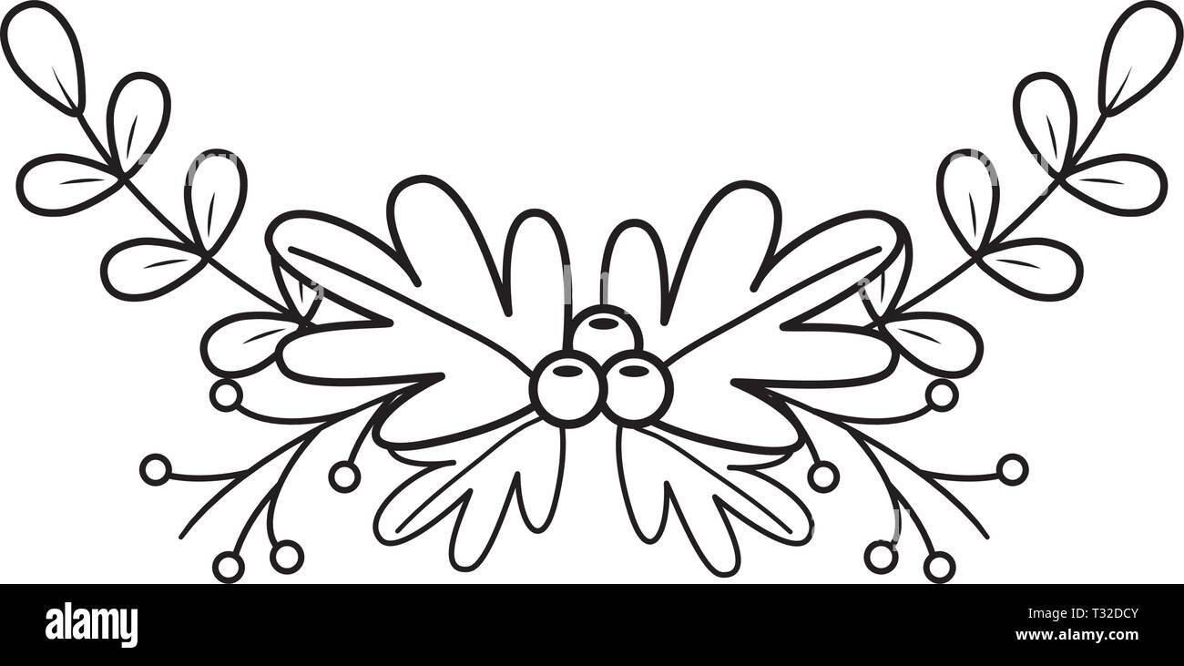 branch with leafs crown vector illustration design Stock Vector Image ...