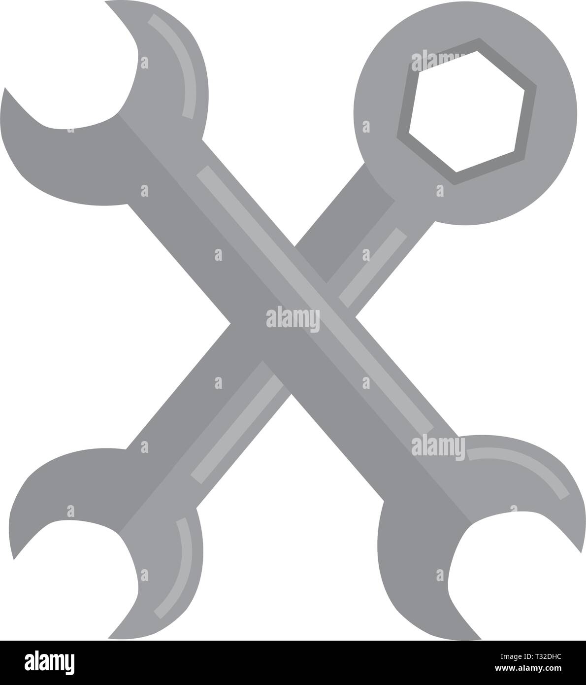 wrench keys tools crossed vector illustration design Stock Vector Image ...