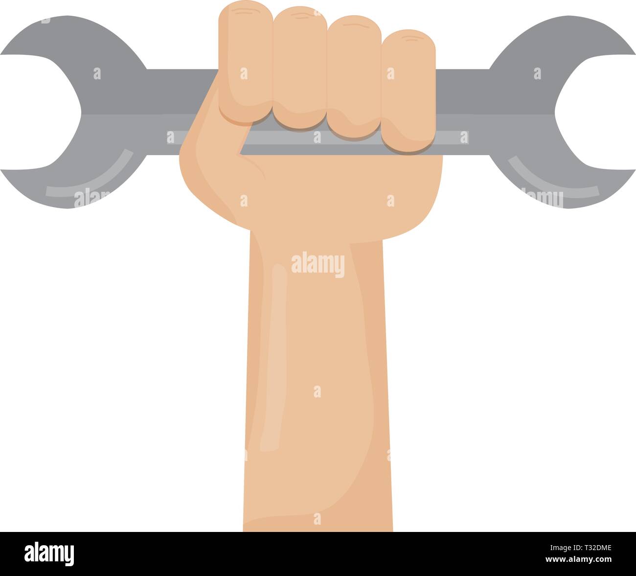 hand with wrench key tool vector illustration design Stock Vector Image ...