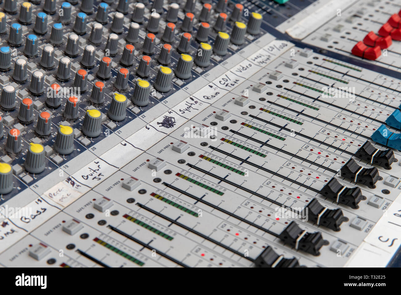 Analog sound mixing console used to mix microphones Stock Photo - Alamy
