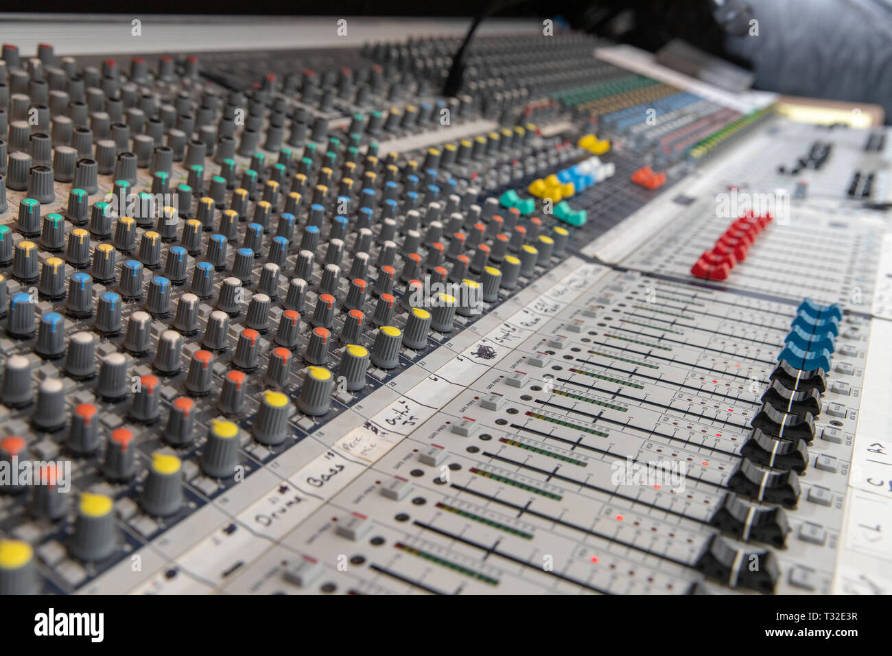 Analog sound mixing console used to mix microphones Stock Photo - Alamy