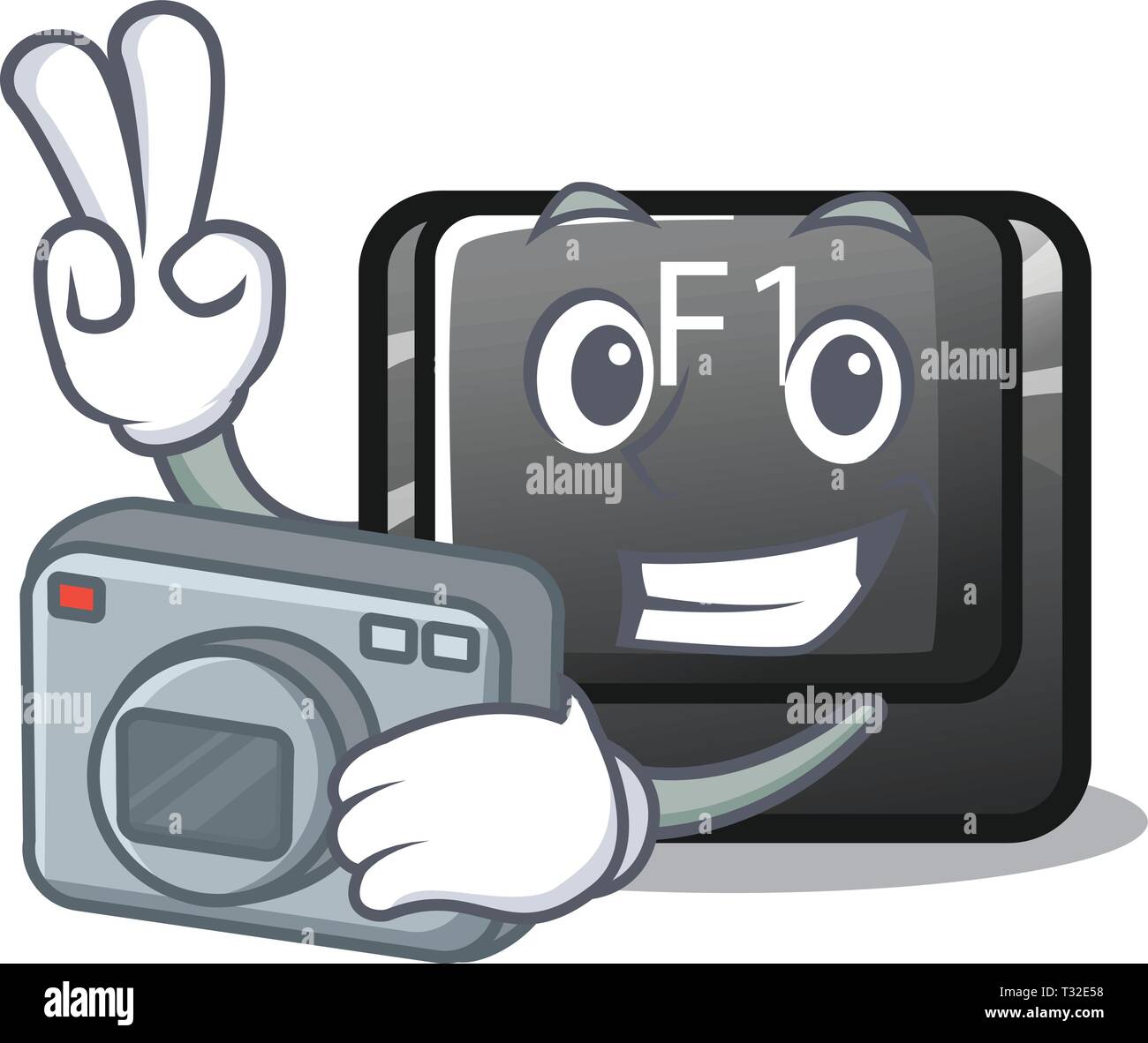 Photographer button f1 cartoon on the keyboard Stock Vector Image & Art ...