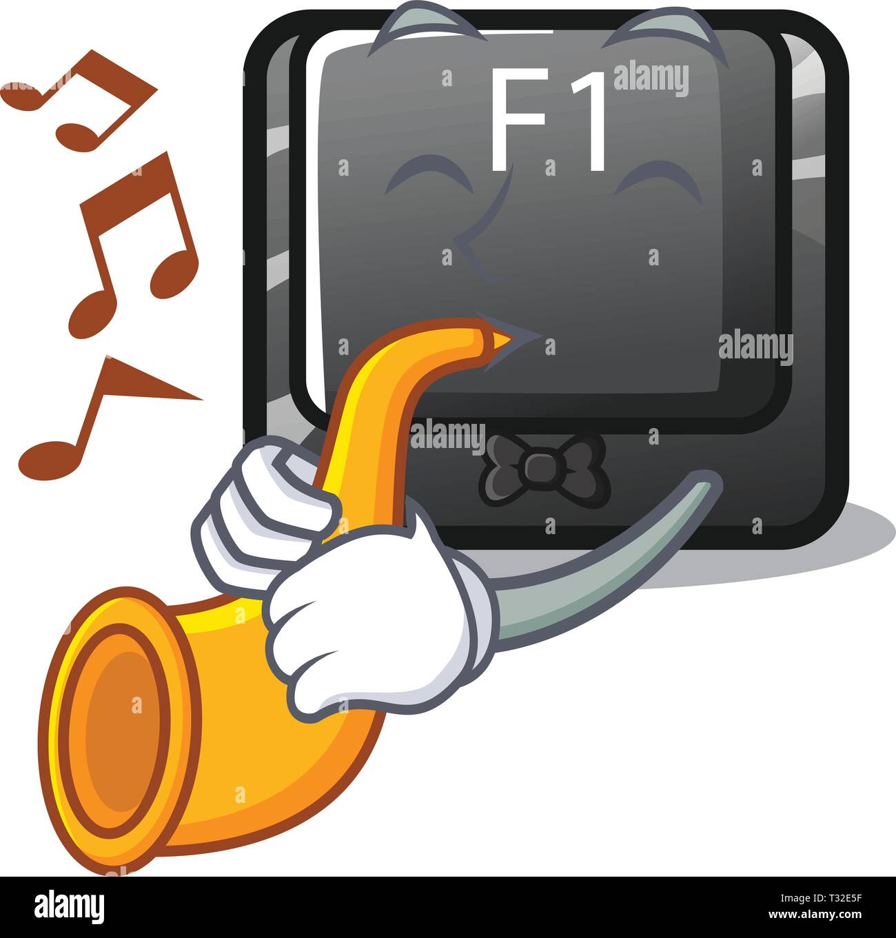 With trumpet button f1 cartoon on the keyboard Stock Vector Image & Art ...