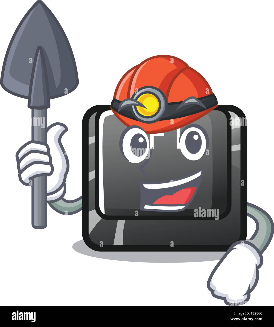 Miner button f1 cartoon on the keyboard Stock Vector Image & Art - Alamy