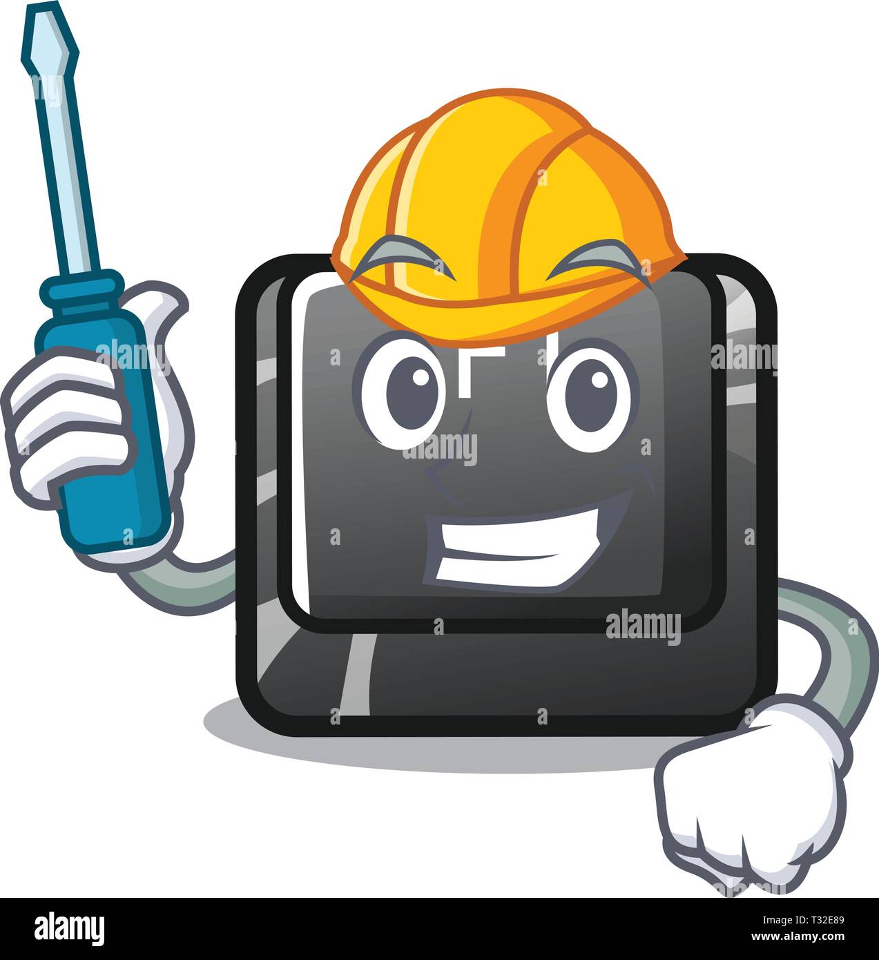Automotive cartoon f1 button installed on keyboard Stock Vector Image ...