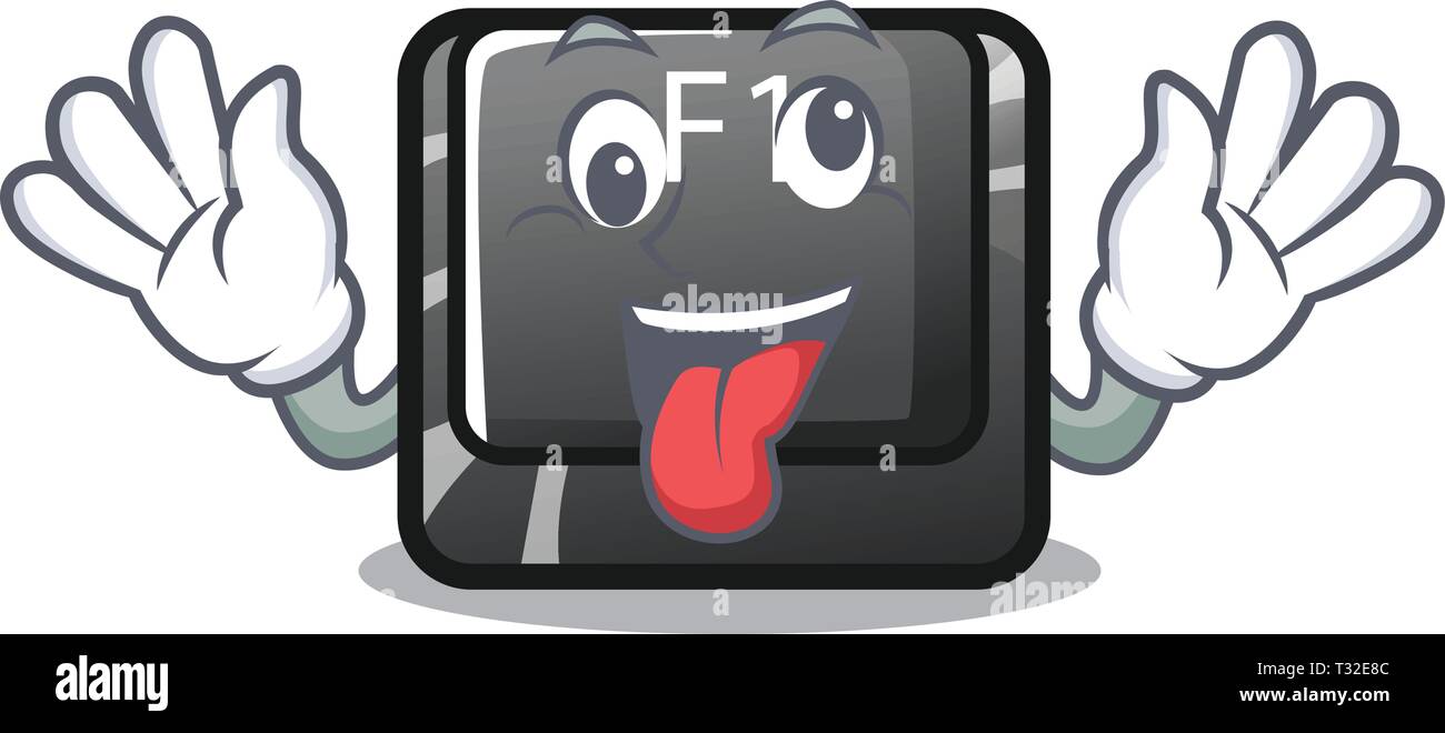 Crazy cartoon f1 button installed on keyboard Stock Vector Image & Art ...