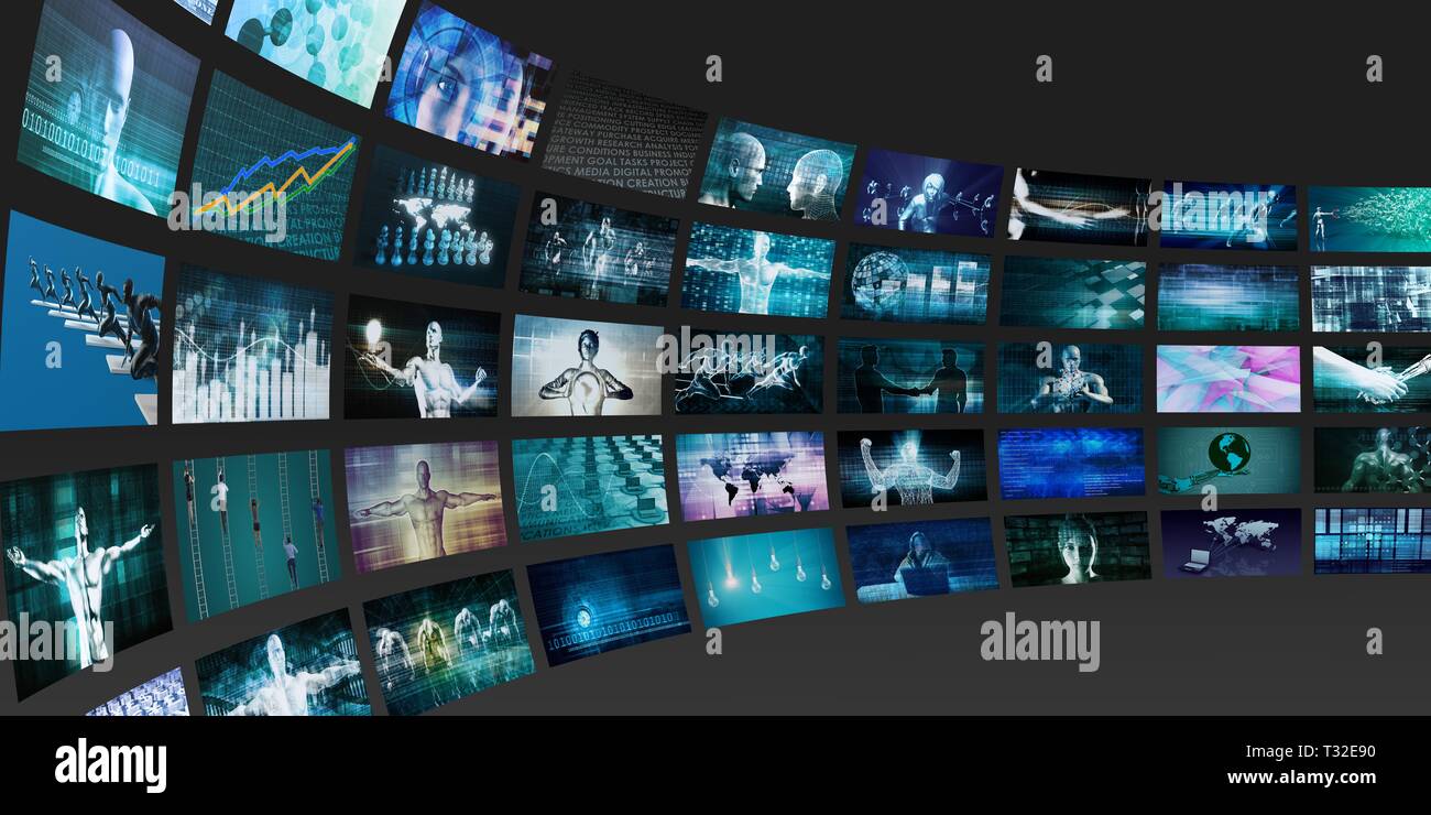 Technology Network System Connection for Entertainment Concept Stock ...