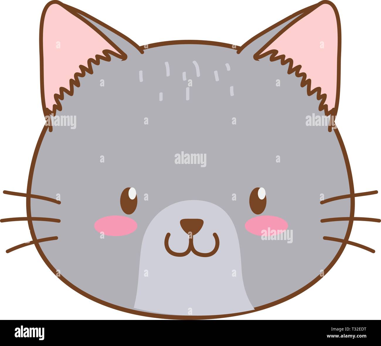 cute little animal cat face cartoon vector illustration graphic design ...