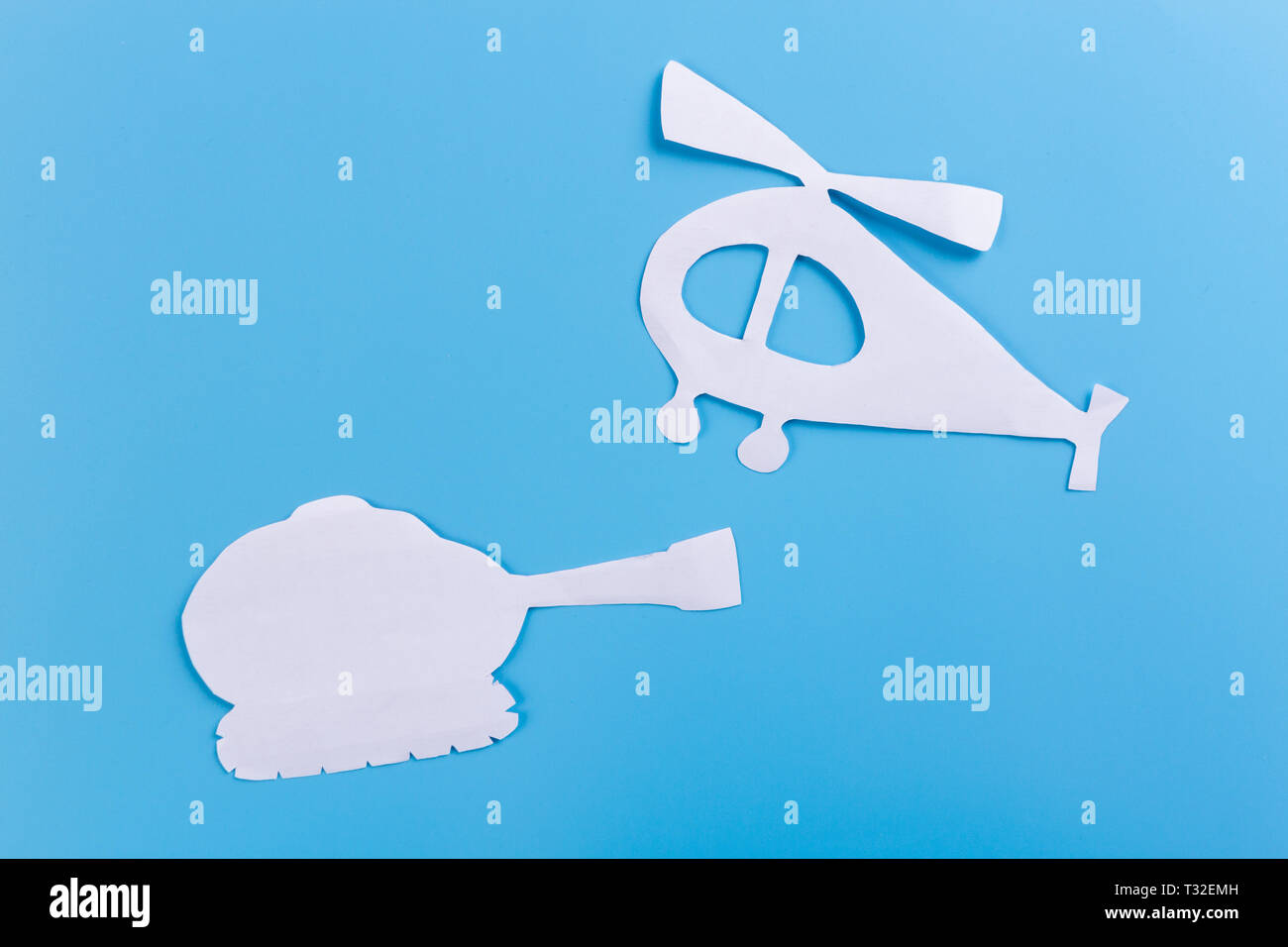 Heavy armor in the field of battle. paper cut Stock Photo - Alamy