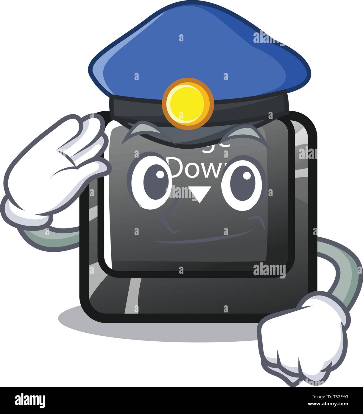 Police character page down button installed computer Stock Vector Image ...