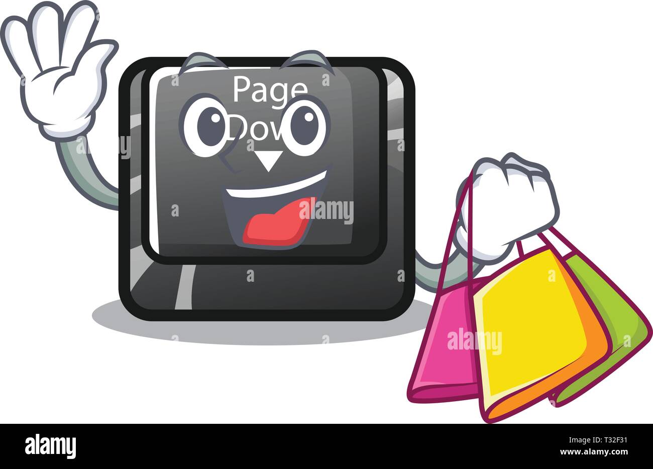 Shopping button page down isolated with cartoon Stock Vector Image ...