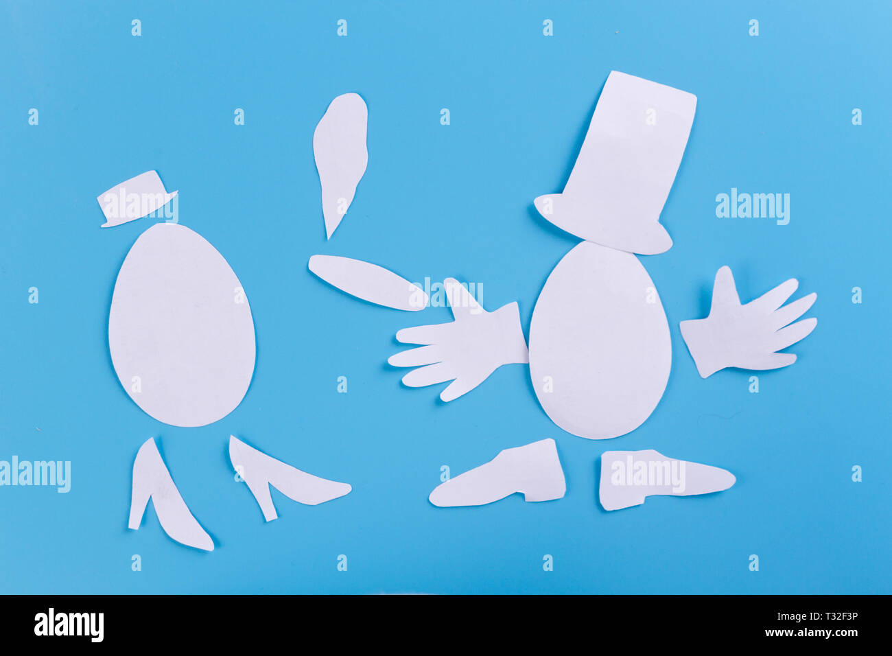 egg characters as man and woman. retro style Stock Photo - Alamy