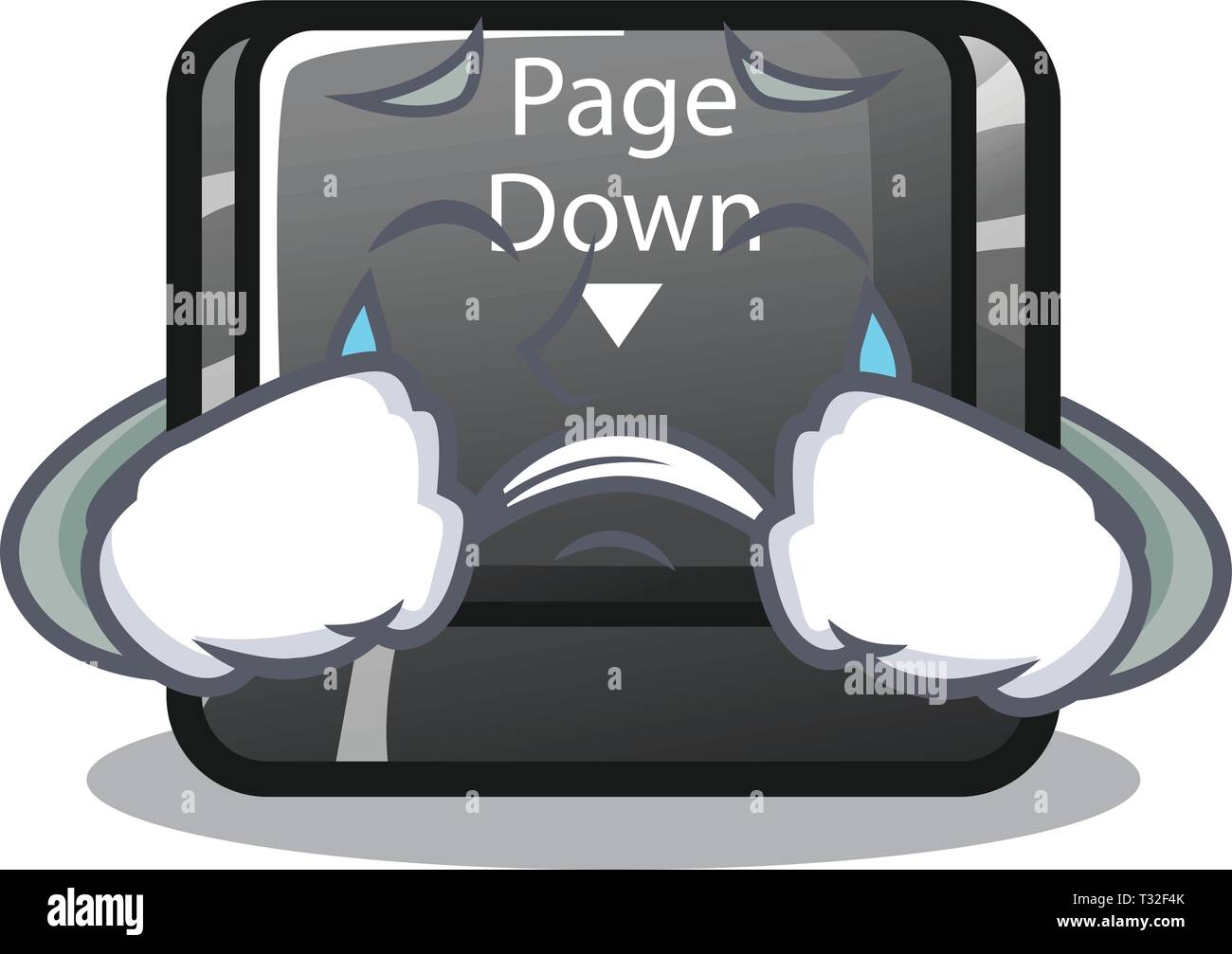 Crying button page down shape the mascot Stock Vector Image & Art - Alamy