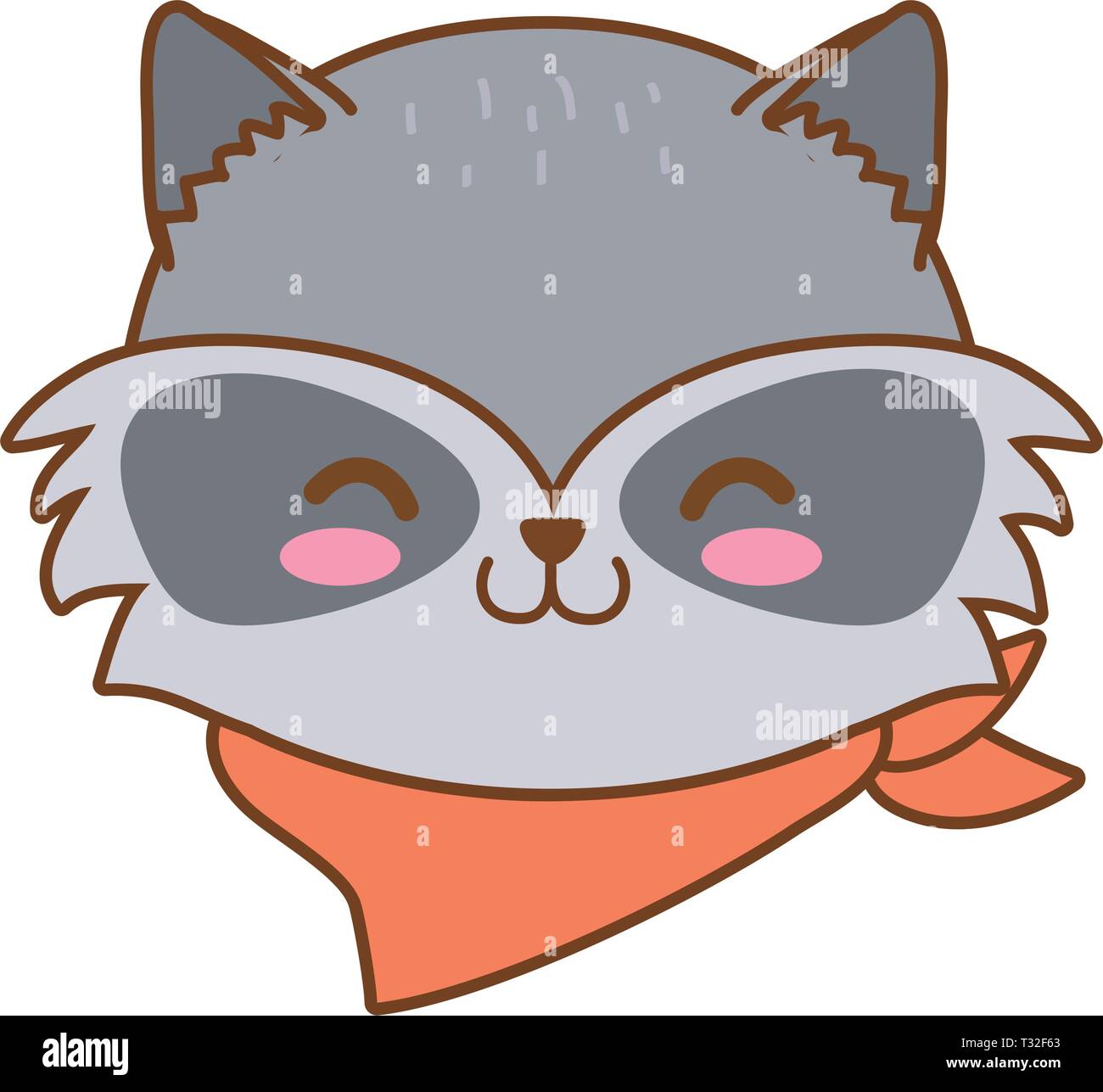 cute little animal raccoon face cartoon vector illustration graphic ...