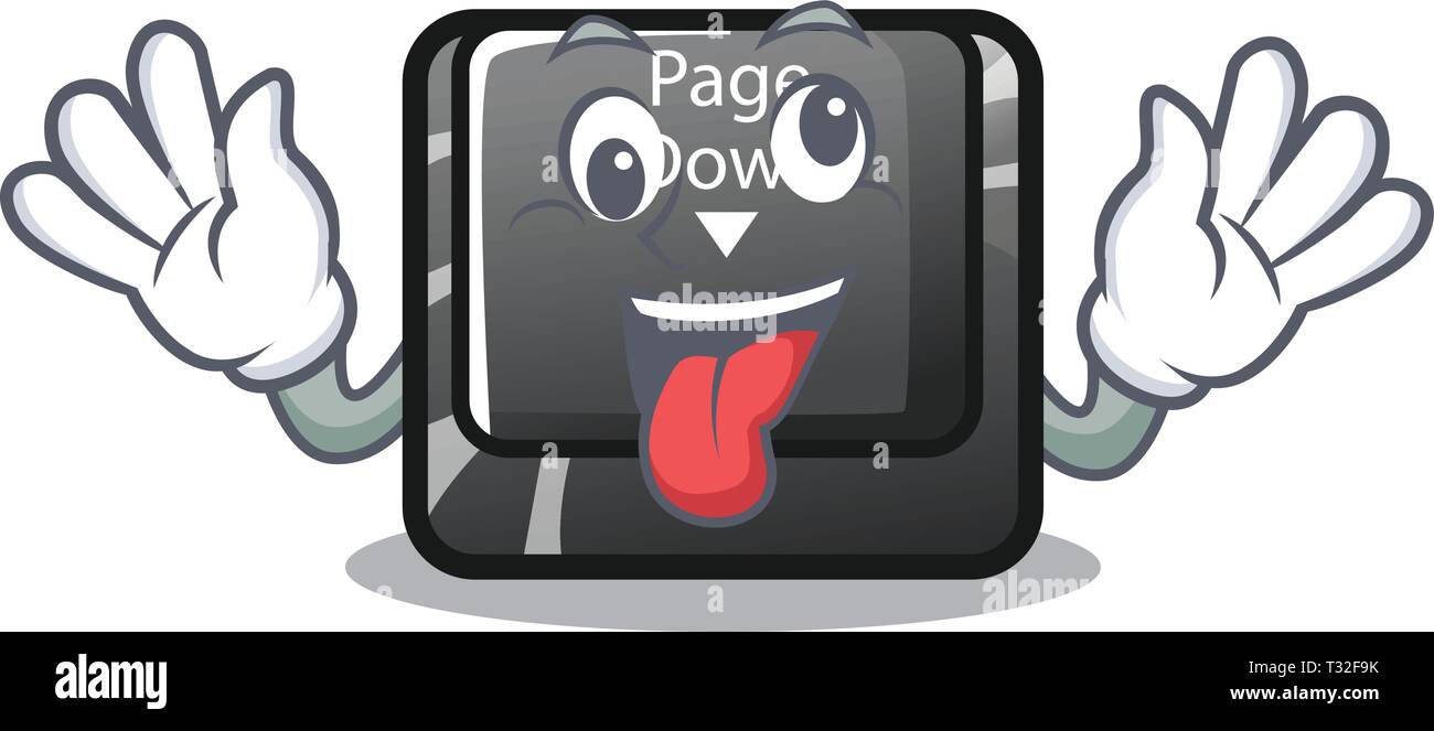 Crazy button page down installed on cartoon Stock Vector Image & Art ...