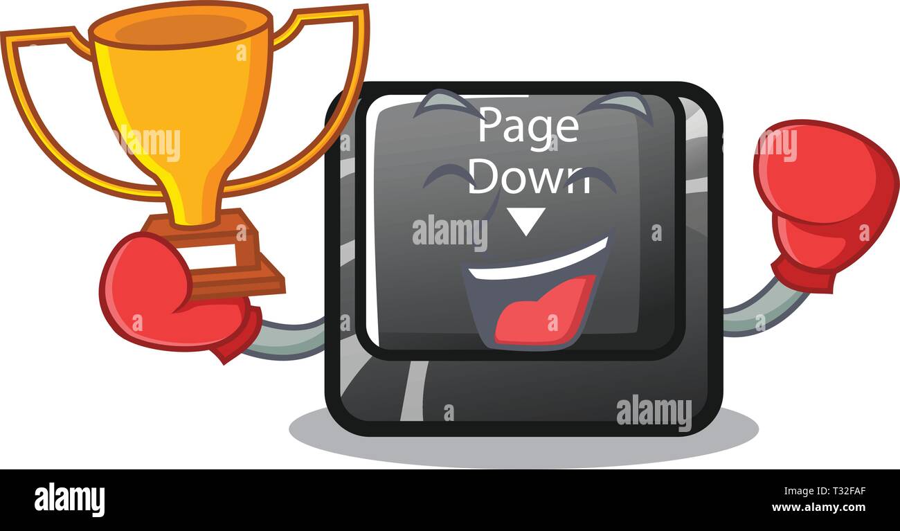 Boxing winner button page down installed on cartoon Stock Vector Image ...