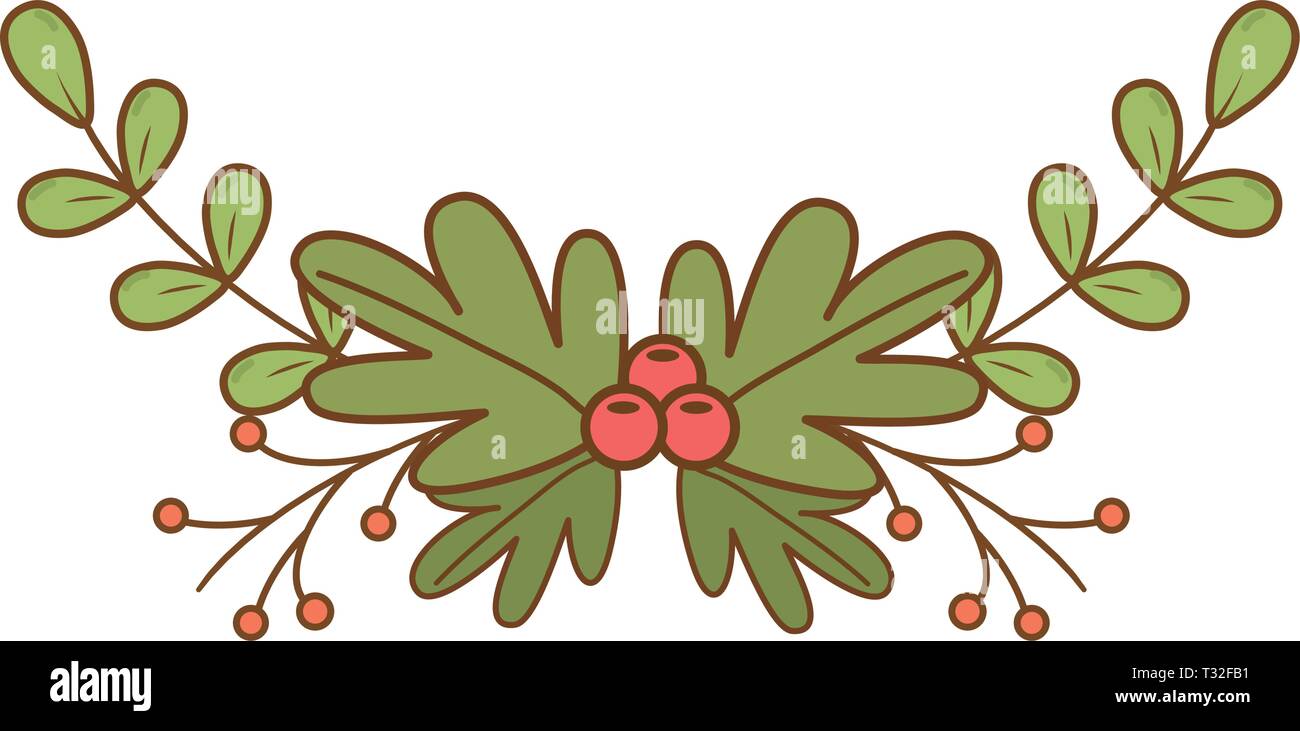 branch with leafs crown vector illustration design Stock Vector Image ...