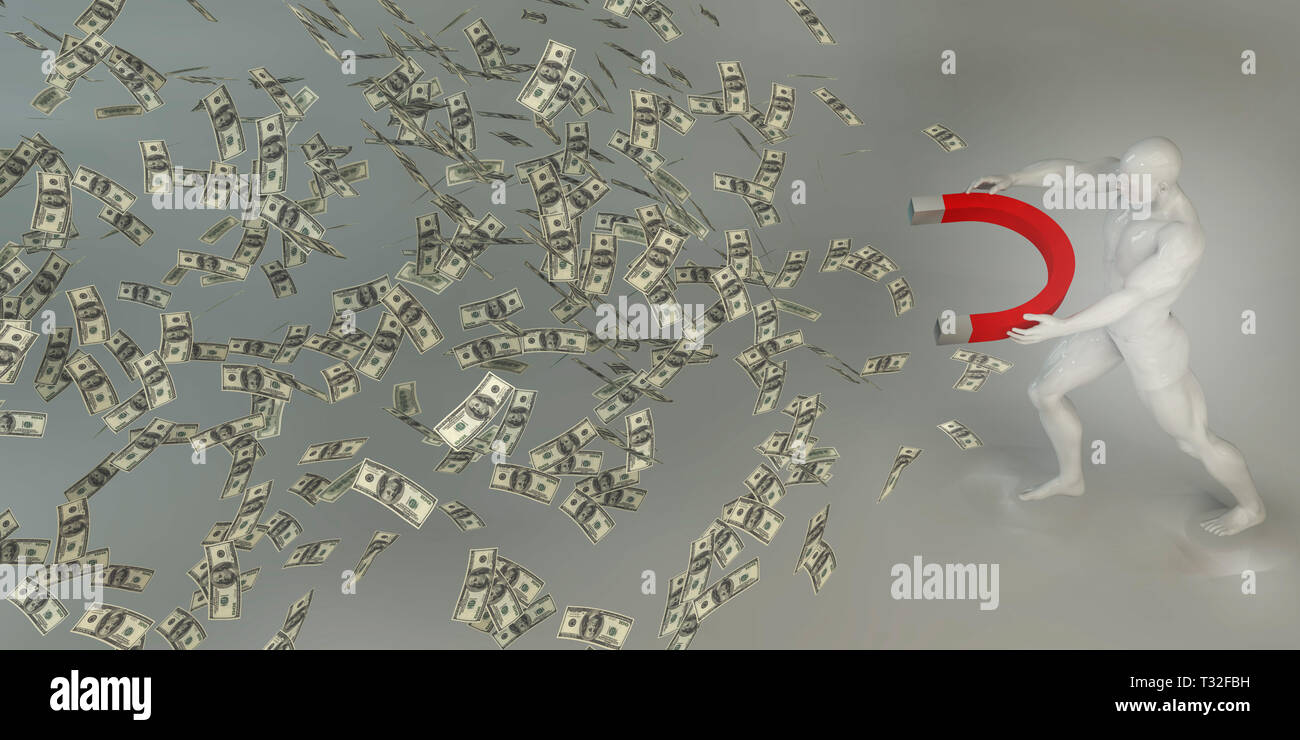 Creating Profit or Money Profits Easily With Business Man Stock Photo ...