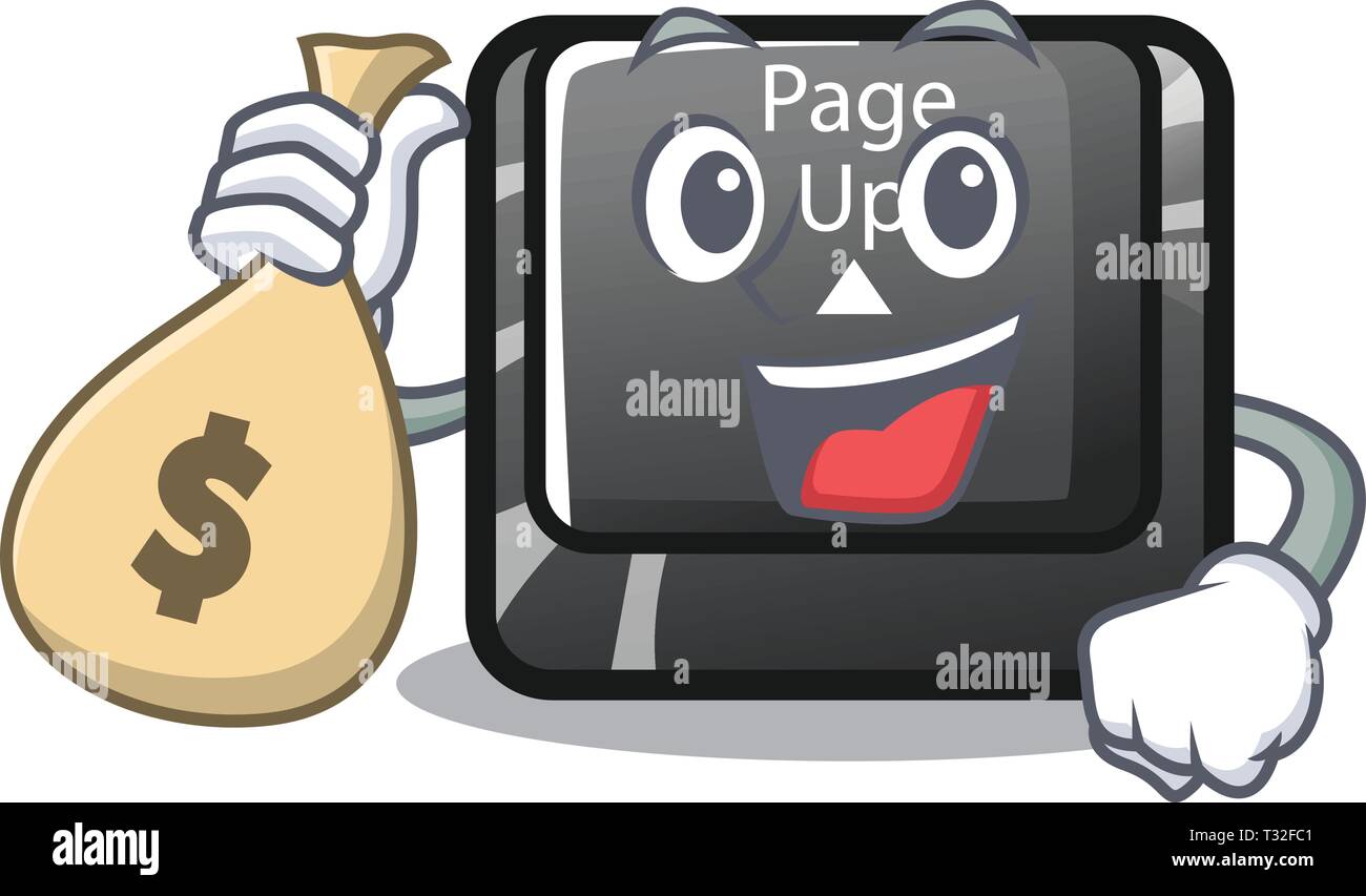 With money bag button page up shape in cartoon Stock Vector Image & Art ...