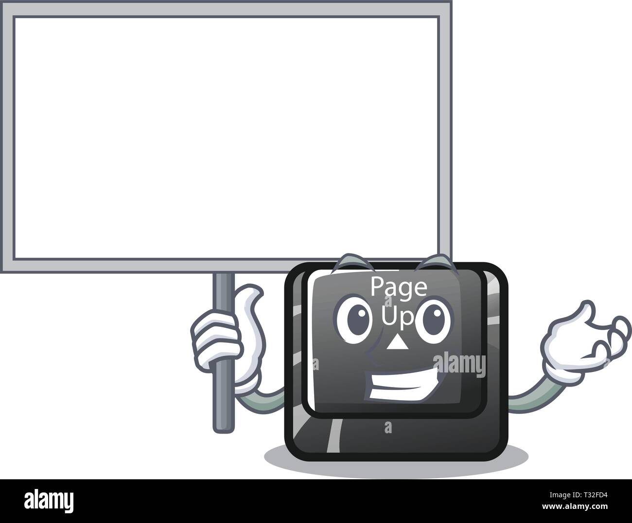 Bring board button page up shape in cartoon Stock Vector Image & Art ...