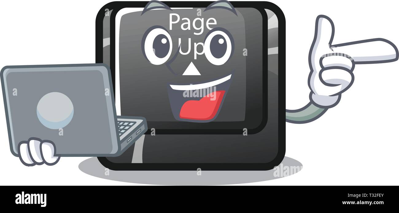With laptop button page up shape in cartoon Stock Vector Image & Art ...