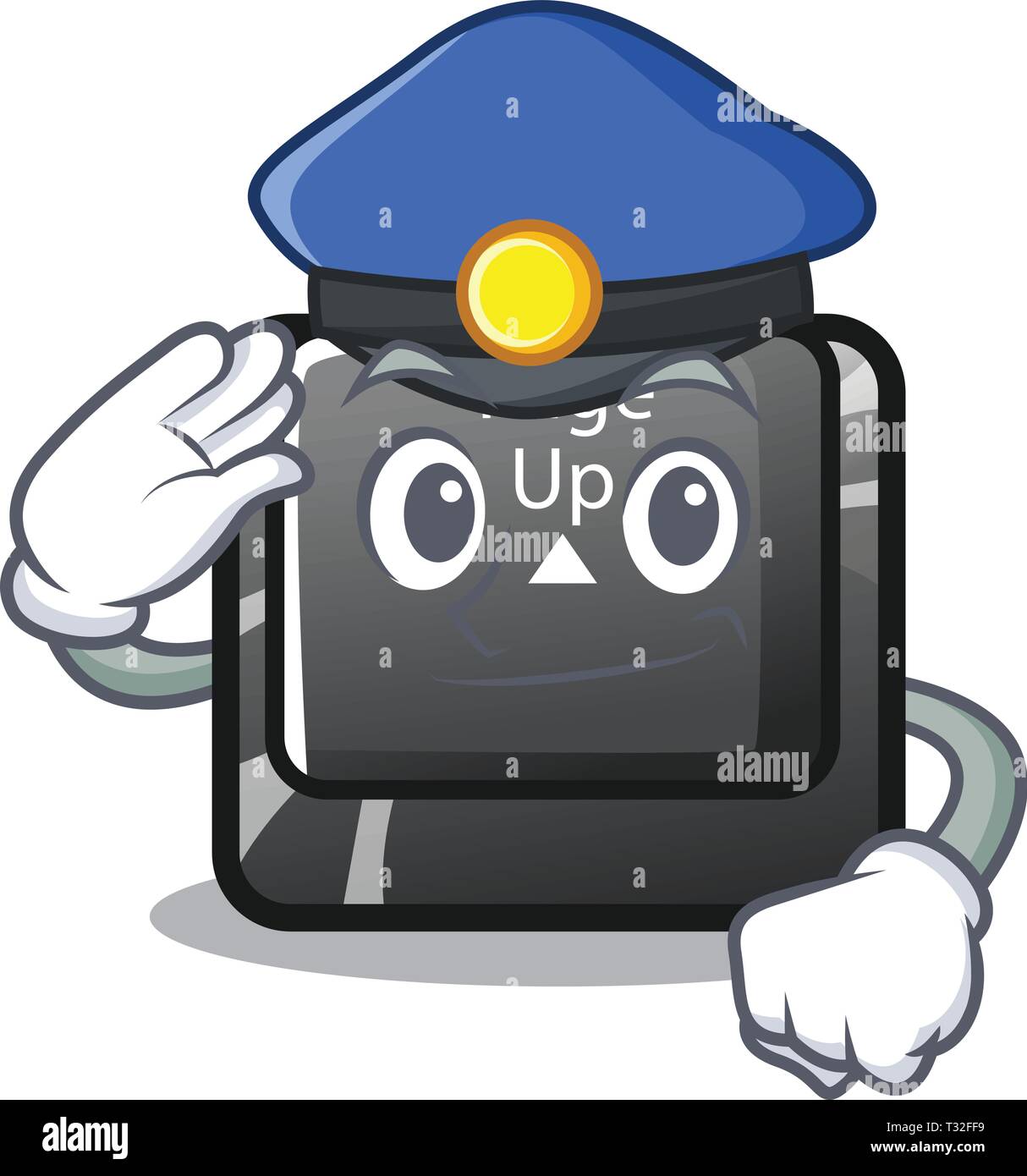 Police button page up shape in cartoon Stock Vector Image & Art - Alamy