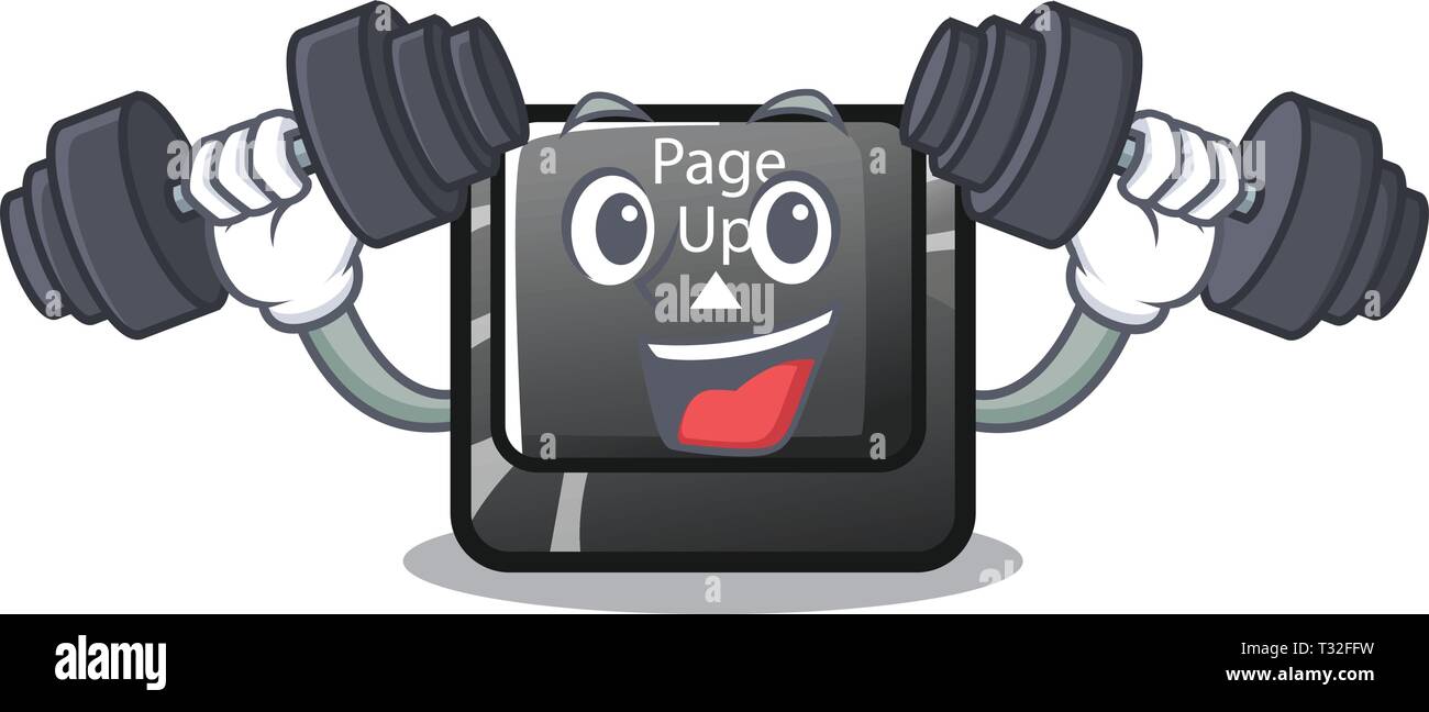 Fitness button page up shape in cartoon Stock Vector Image & Art - Alamy