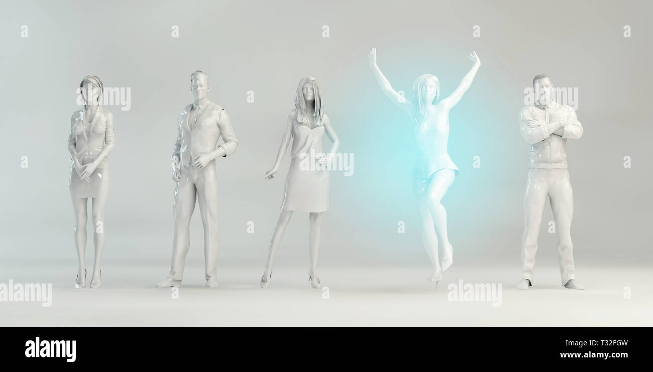 Successful Business Woman Outshining Other Competitors Concept Stock ...