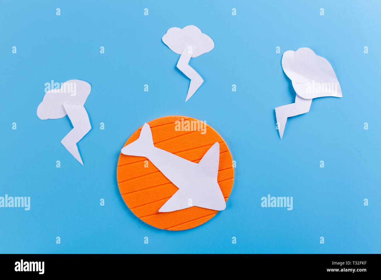 Airplane accident. plane in storm. made of paper Stock Photo - Alamy