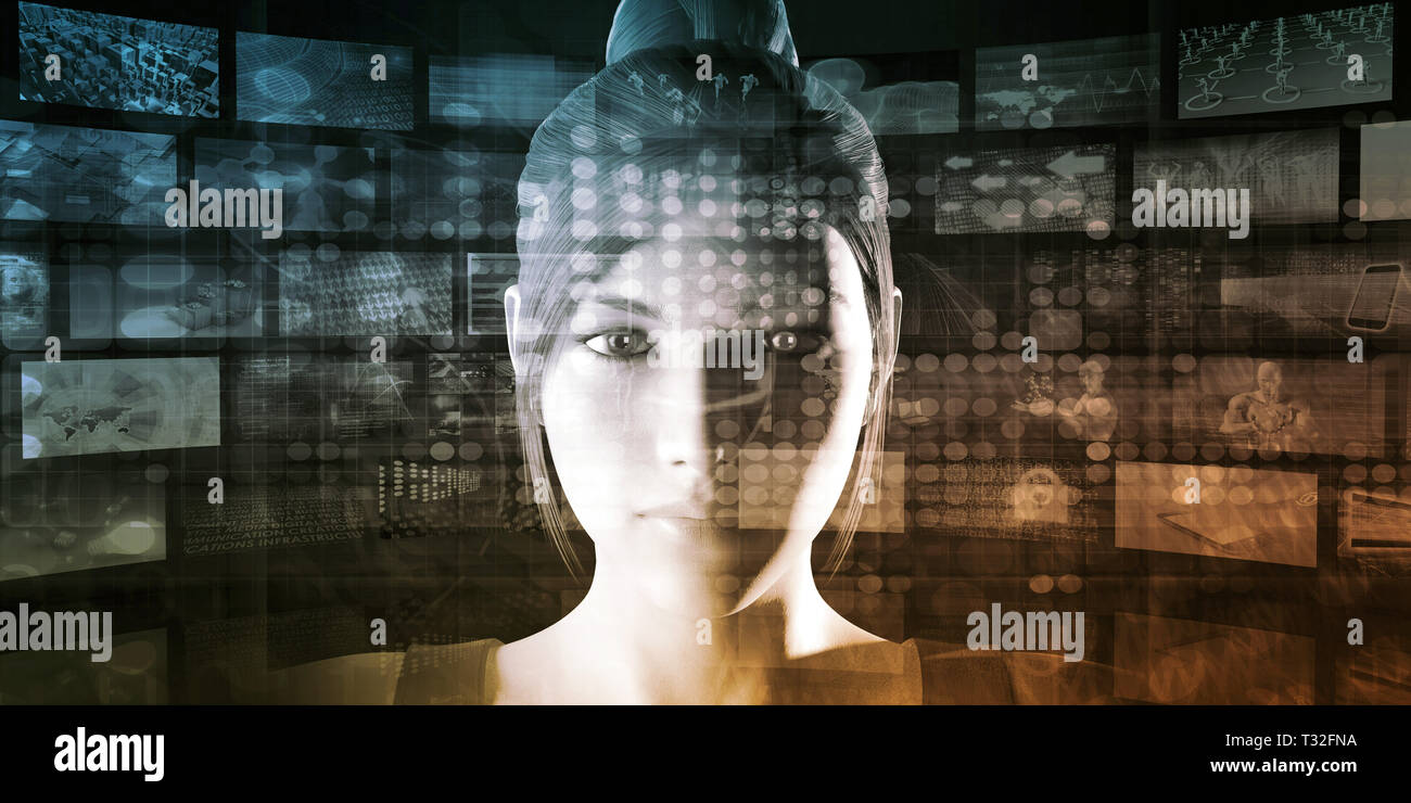 Creative Technology Idea and Digital Lifestyle Background Stock Photo ...