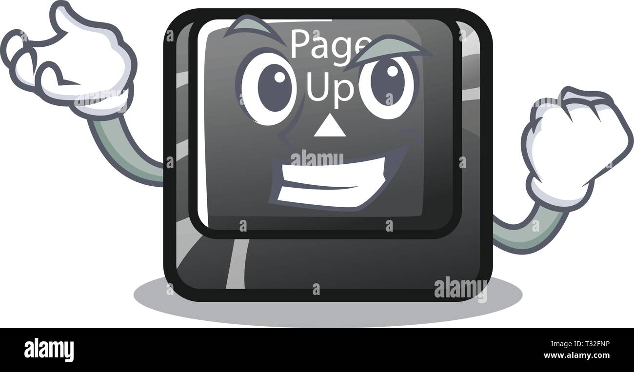 Successful button page up isolated with character Stock Vector Image ...