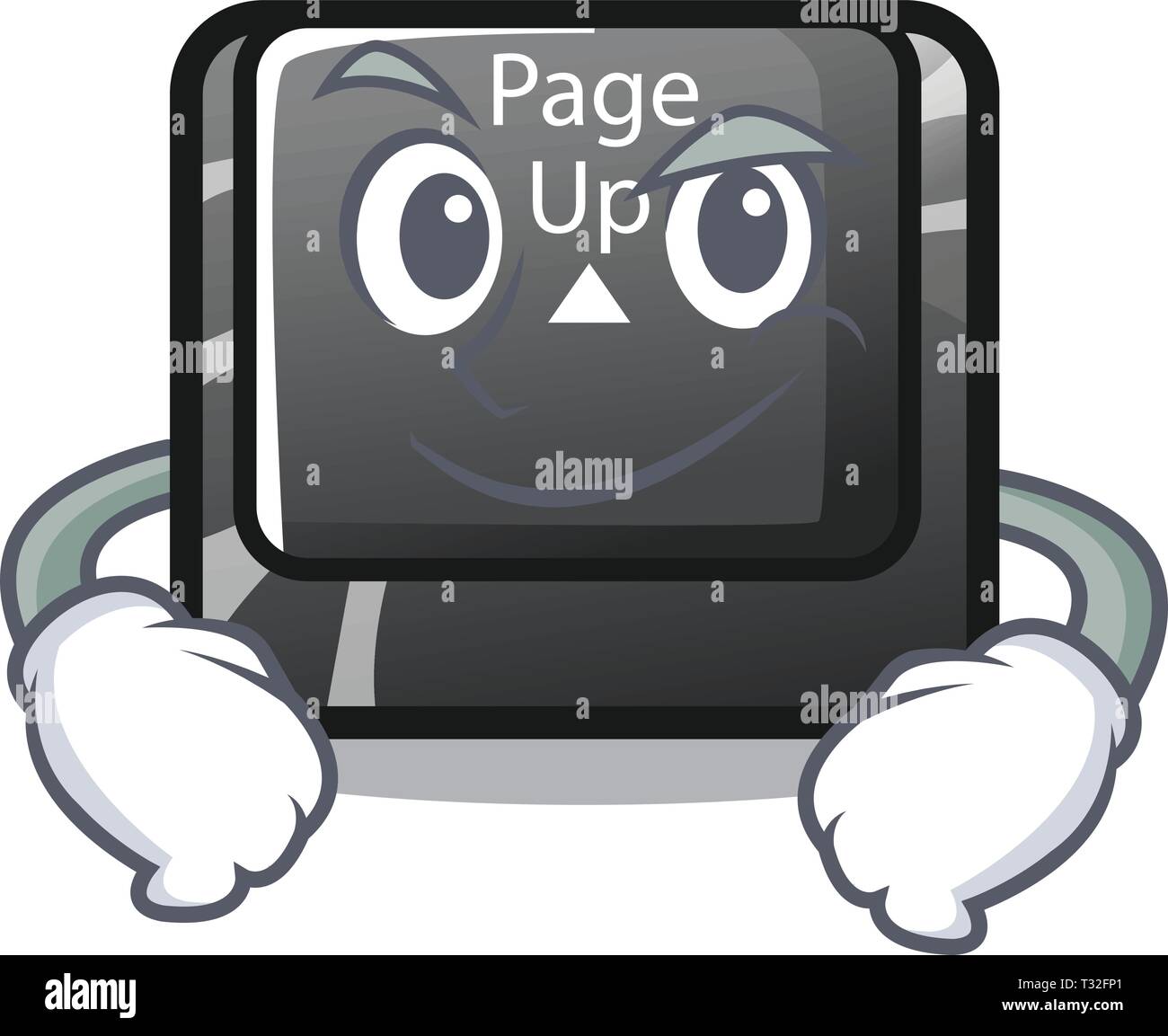 Smirking button page up isolated with character Stock Vector Image ...