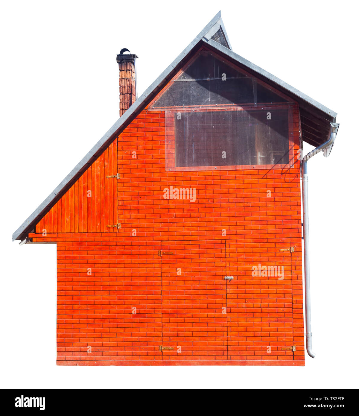 small wooden house isolated on white background Stock Photo - Alamy