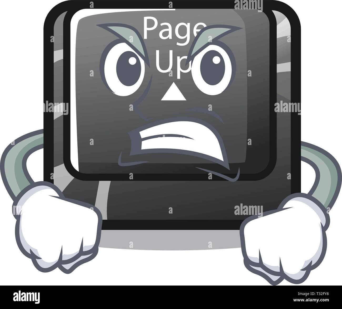 Angry button page up on computer cartoon Stock Vector Image & Art - Alamy