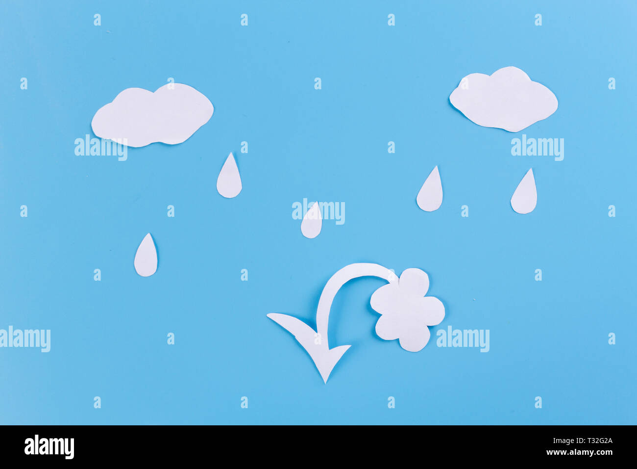 acid rain concept. paper cut of clouds and drops Stock Photo - Alamy