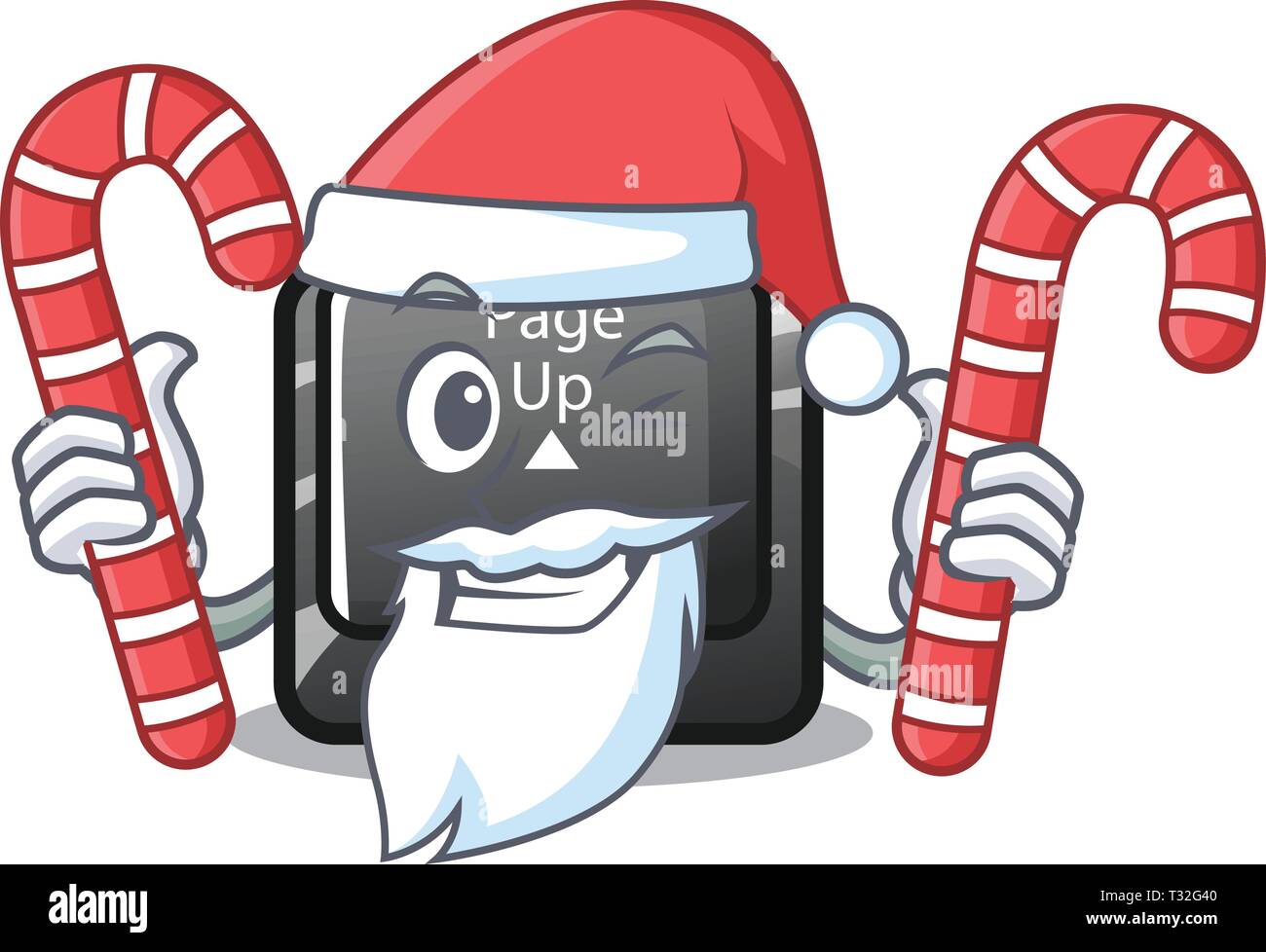 Santa with candy button page up the keyboard mascot Stock Vector Image ...