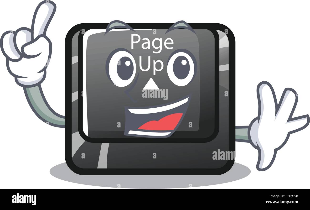 Finger button page up the keyboard mascot Stock Vector Image & Art - Alamy