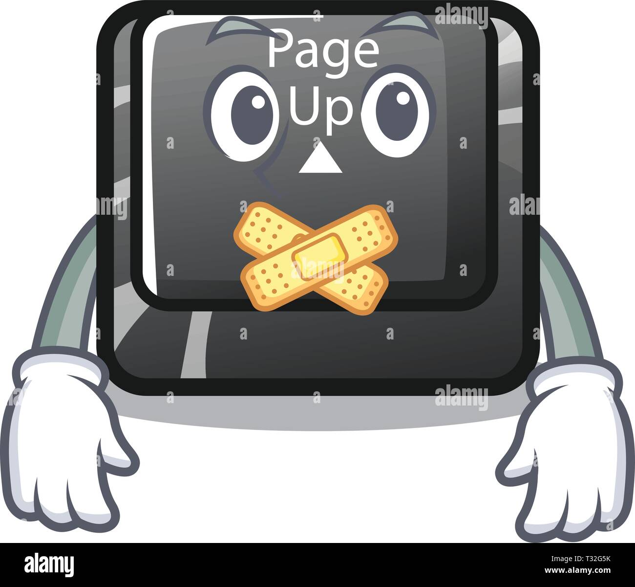 Silent button page up the keyboard mascot Stock Vector Image & Art - Alamy