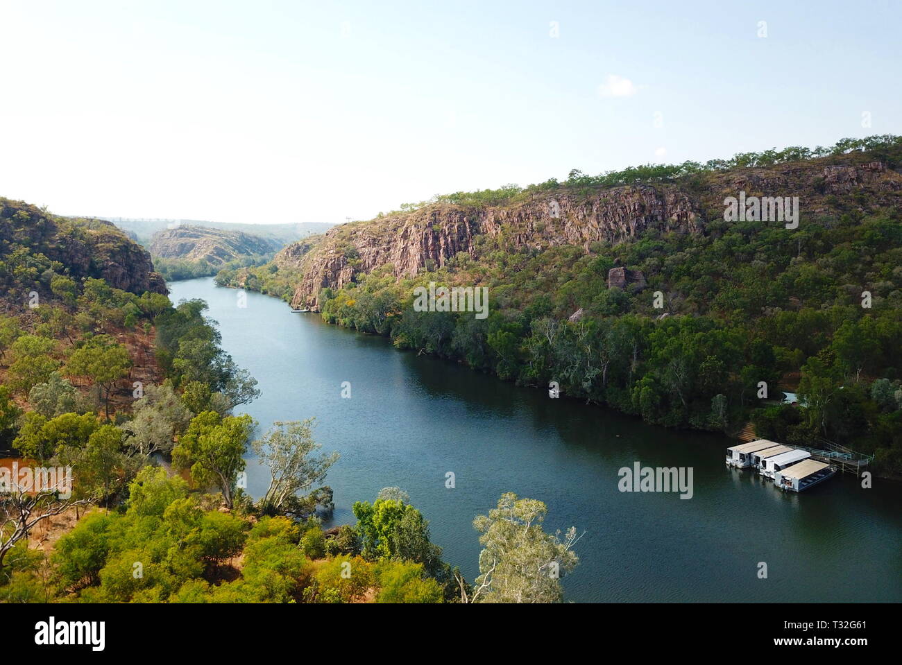 Panoramic view over Katherine river and Katherine Gorge in Nitmiluk ...