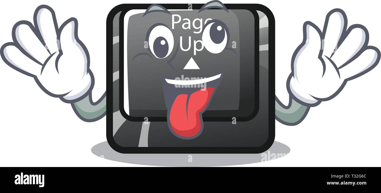 Crazy button page up the keyboard mascot Stock Vector Image & Art - Alamy