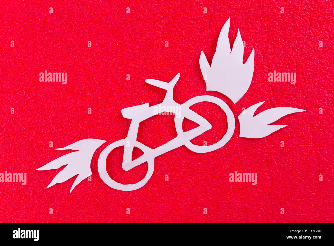 bicycle with fire. high speed concept image Stock Photo - Alamy