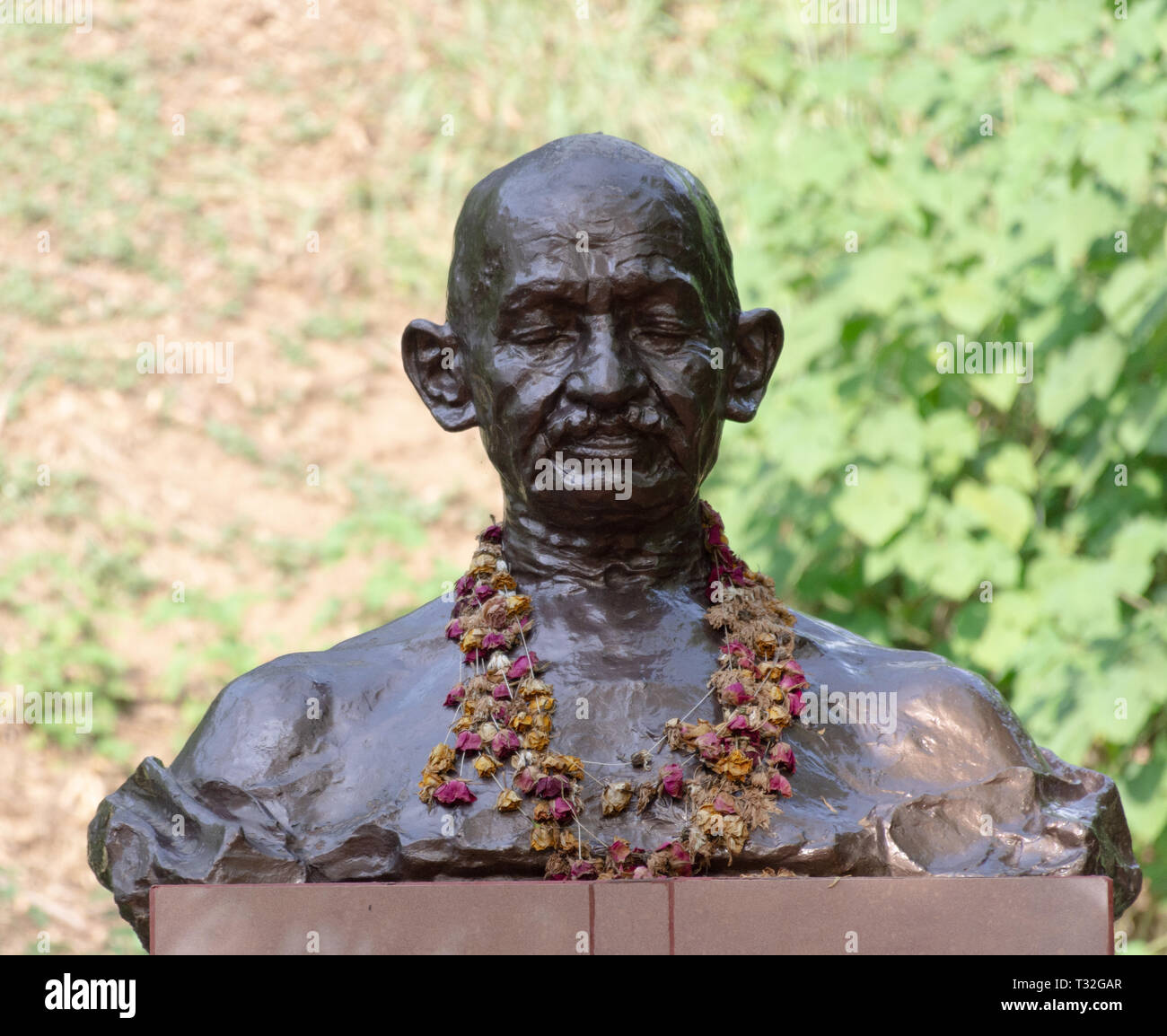 Statue of Ghandi where he visited Uganda at the source of the Nile ...