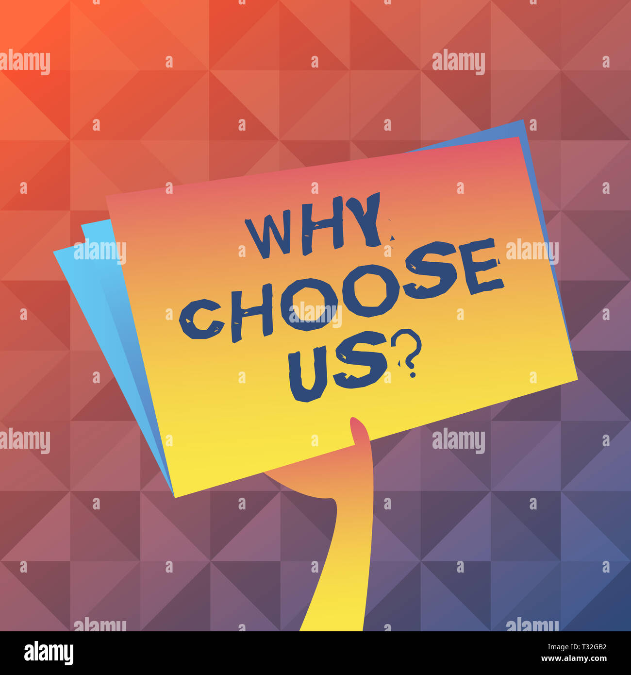 Text sign showing Why Choose Us Question. Business photo text list ...